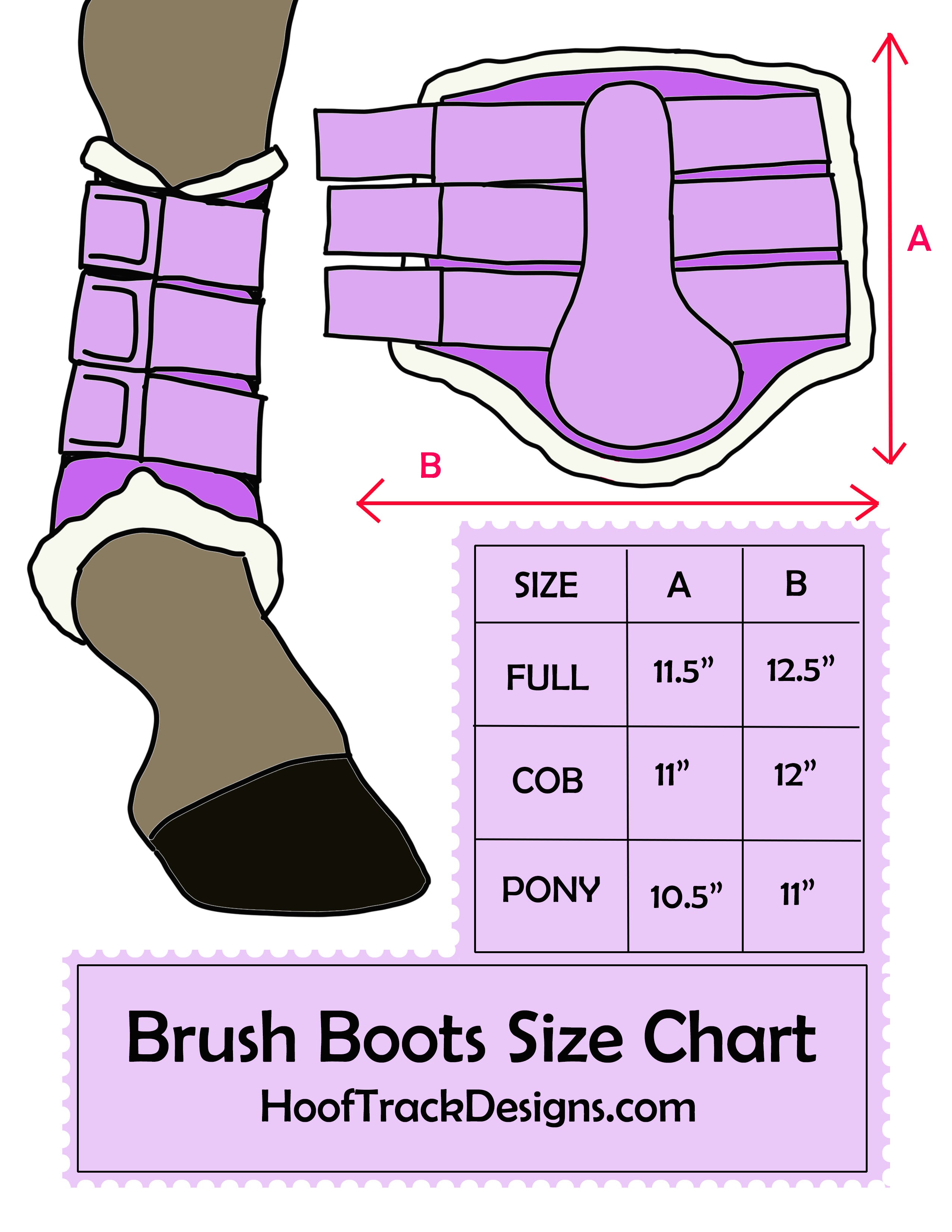 Size charts – Hoof Track Designs